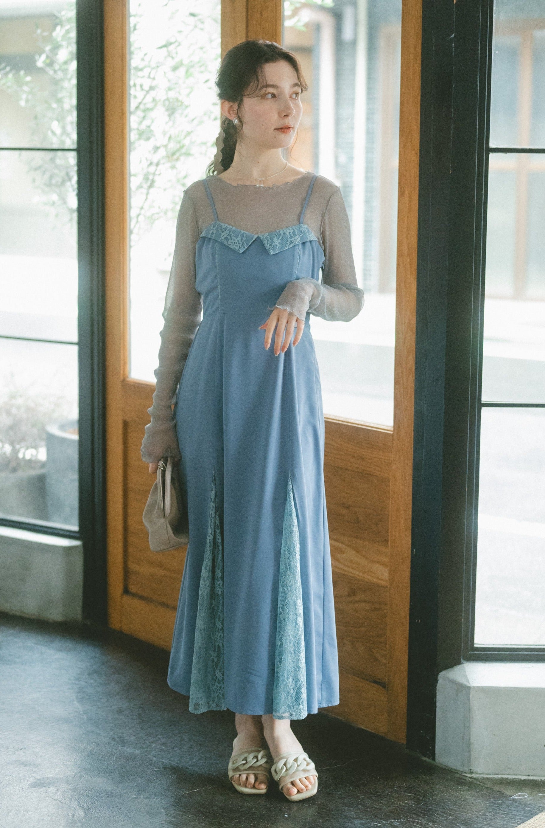 glitter × flower pretty lace dress – idem