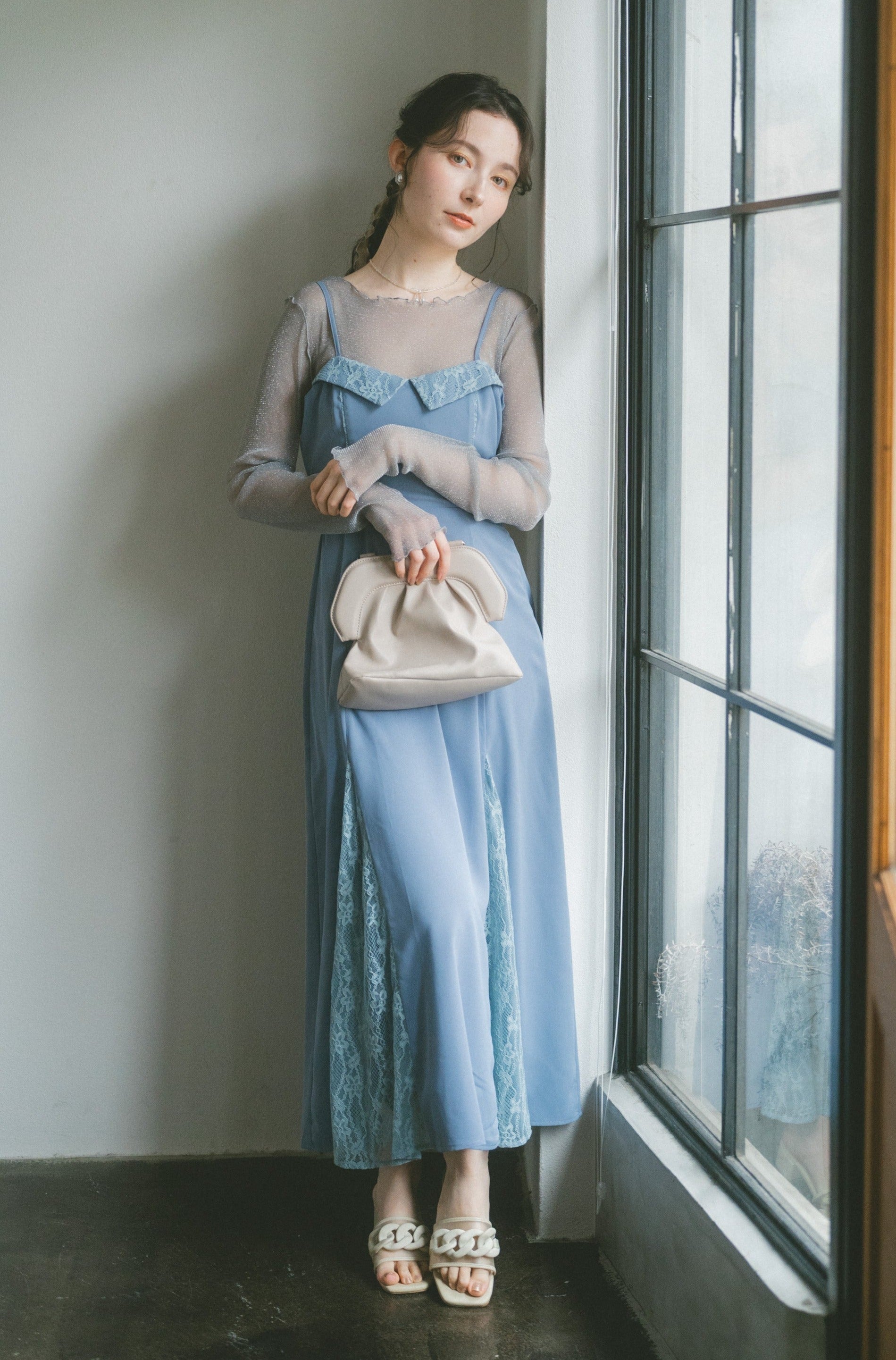 glitter × flower pretty lace dress – idem